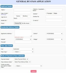TSRTC bus pass online application | Login and Track Status