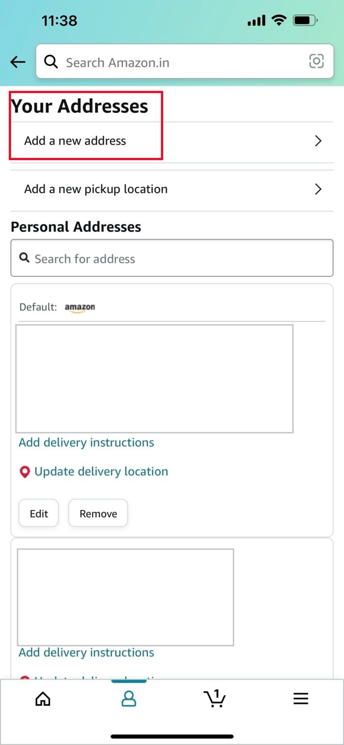 How to change the shipping address on Amazon?